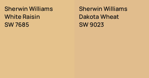 Sherwin Williams White Raisin vs. Sherwin Williams Dakota Wheat comparison