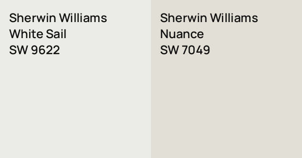 Sherwin Williams White Sail vs. Sherwin Williams Nuance comparison