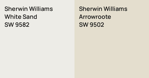 Sherwin Williams White Sand vs. Sherwin Williams Arrowroote comparison