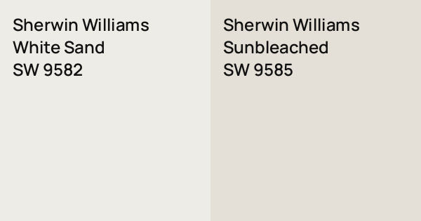 Sherwin Williams White Sand vs. Sherwin Williams Sunbleached comparison