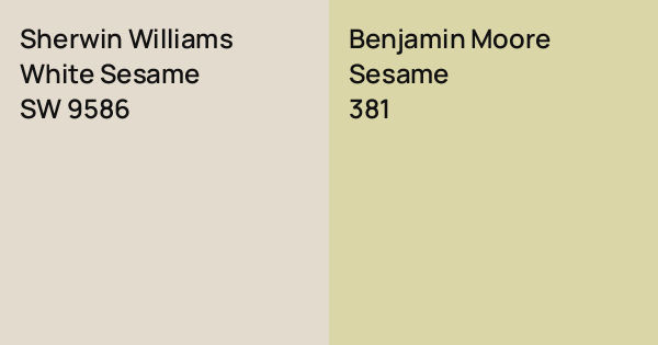 Sherwin Williams White Sesame vs. Benjamin Moore Sesame comparison
