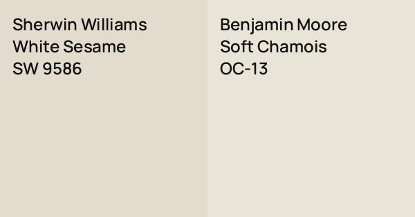Sherwin Williams White Sesame vs. Benjamin Moore Soft Chamois comparison