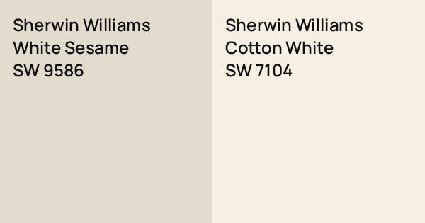 Sherwin Williams White Sesame vs. Sherwin Williams Cotton White comparison