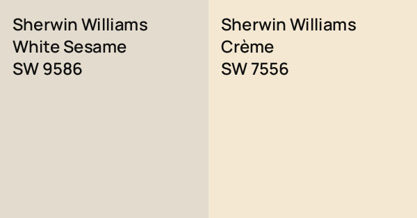Sherwin Williams White Sesame vs. Sherwin Williams Crème comparison