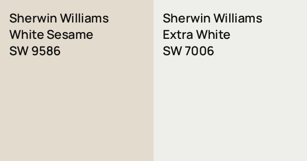 Sherwin Williams White Sesame vs. Sherwin Williams Extra White comparison