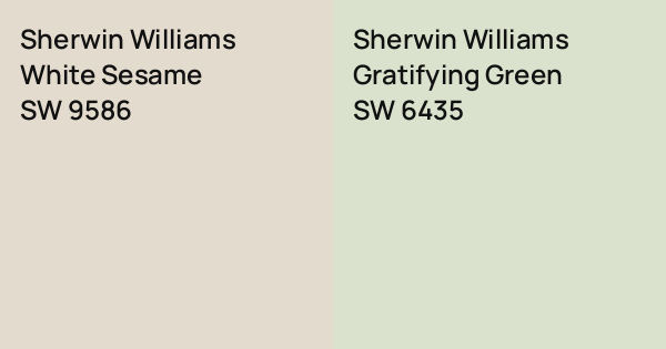 Sherwin Williams White Sesame vs. Sherwin Williams Gratifying Green comparison