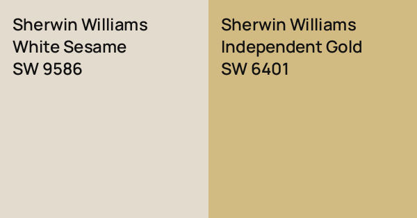 Sherwin Williams White Sesame vs. Sherwin Williams Independent Gold ...