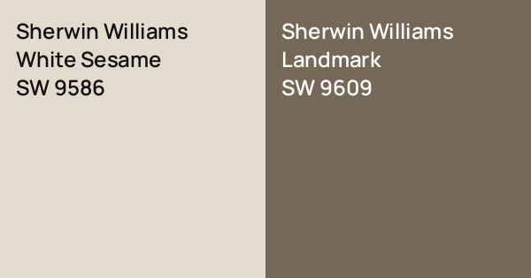 Sherwin Williams White Sesame vs. Sherwin Williams Landmark comparison
