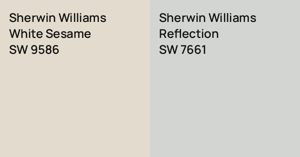 Sherwin Williams White Sesame vs. Sherwin Williams Reflection comparison
