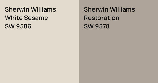 Sherwin Williams White Sesame vs. Sherwin Williams Restoration comparison