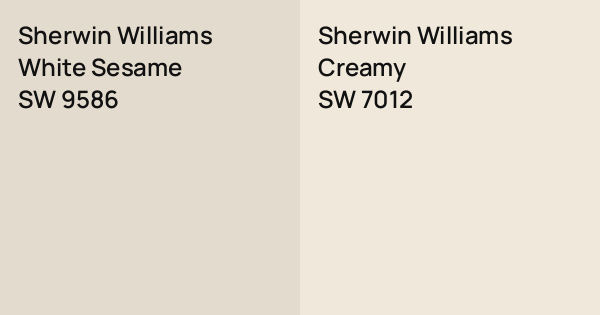 Sherwin Williams White Sesame vs. Sherwin Williams Creamy comparison