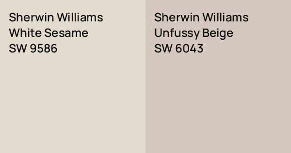 Sherwin Williams White Sesame vs. Sherwin Williams Unfussy Beige comparison