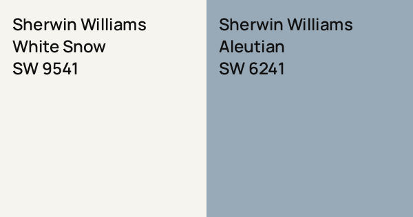 Sherwin Williams White Snow vs. Sherwin Williams Aleutian comparison