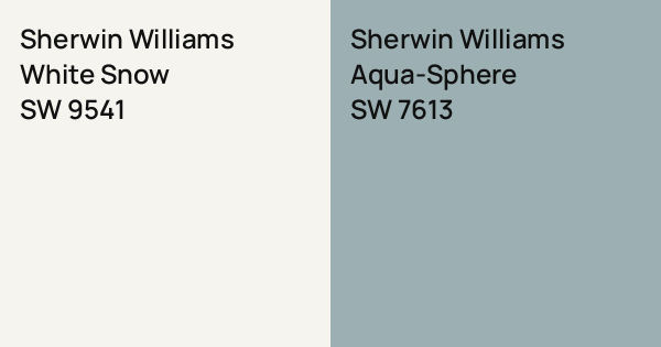 Sherwin Williams White Snow vs. Sherwin Williams Aqua-Sphere comparison