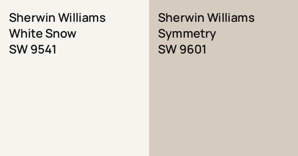 Sherwin Williams White Snow vs. Sherwin Williams Symmetry comparison