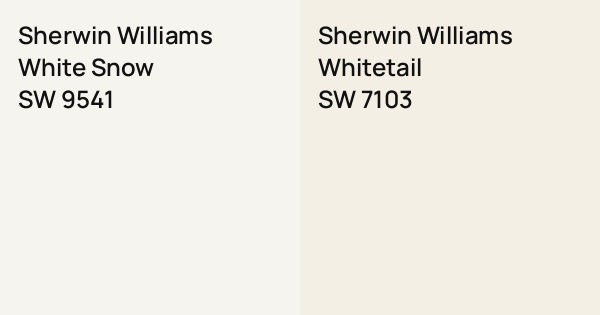Sherwin Williams White Snow vs. Sherwin Williams Whitetail comparison