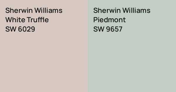 Sherwin Williams White Truffle vs. Sherwin Williams Piedmont comparison