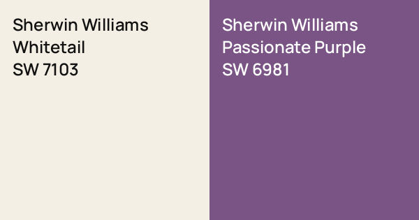 Sherwin Williams Whitetail vs. Sherwin Williams Passionate Purple ...