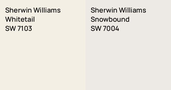 Sherwin Williams Whitetail vs. Sherwin Williams Snowbound comparison