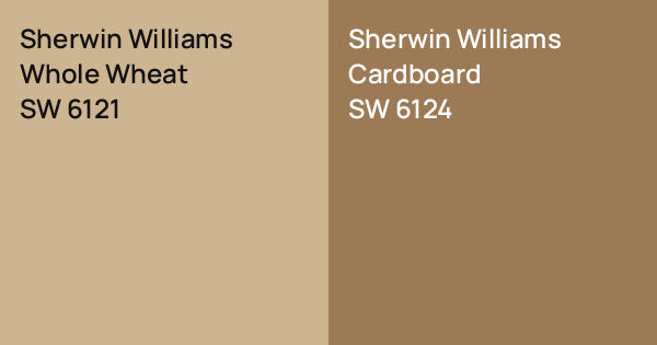 Sherwin Williams Whole Wheat vs. Sherwin Williams Cardboard comparison