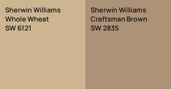 Sherwin Williams Whole Wheat vs. Sherwin Williams Craftsman Brown ...