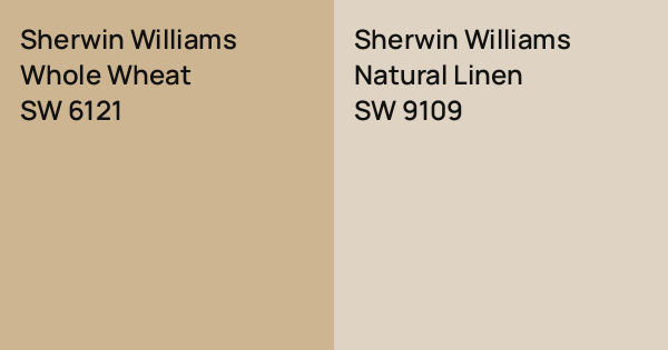 Sherwin Williams Whole Wheat vs. Sherwin Williams Natural Linen comparison