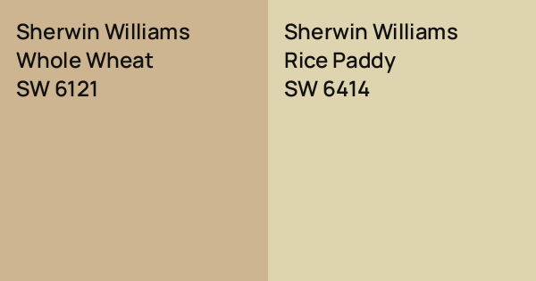 Sherwin Williams Whole Wheat vs. Sherwin Williams Rice Paddy comparison
