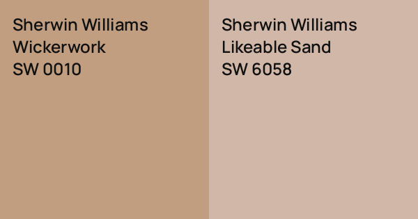 Sherwin Williams Wickerwork vs. Sherwin Williams Likeable Sand comparison