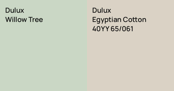 Dulux Willow Tree vs. Dulux Egyptian Cotton comparison