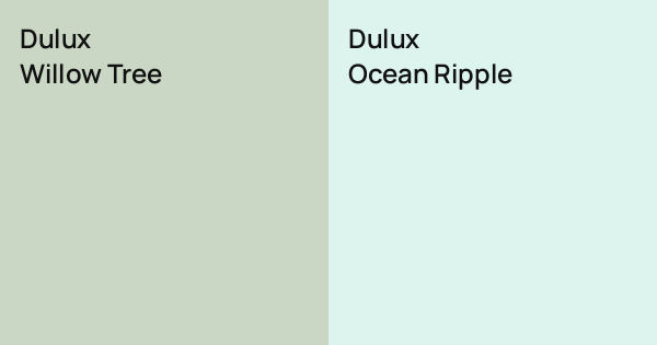 Dulux Willow Tree vs. Dulux Ocean Ripple comparison