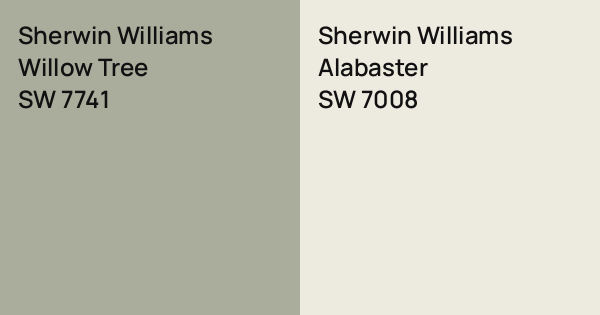 Sherwin Williams Willow Tree vs. Sherwin Williams Alabaster comparison