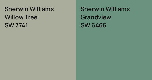 Sherwin Williams Willow Tree vs. Sherwin Williams Grandview comparison