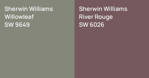 Sherwin Williams Willowleaf vs. Sherwin Williams River Rouge comparison