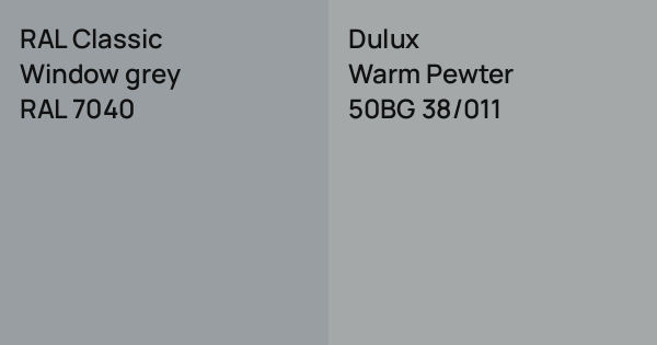 RAL Classic Window grey vs. Dulux Warm Pewter comparison