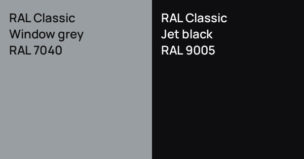 RAL Classic Window grey vs. RAL Classic Jet black comparison