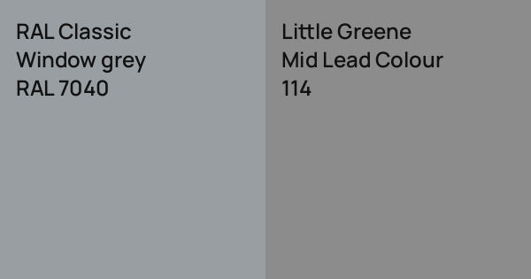 RAL Classic Window grey vs. Little Greene Mid Lead Colour comparison