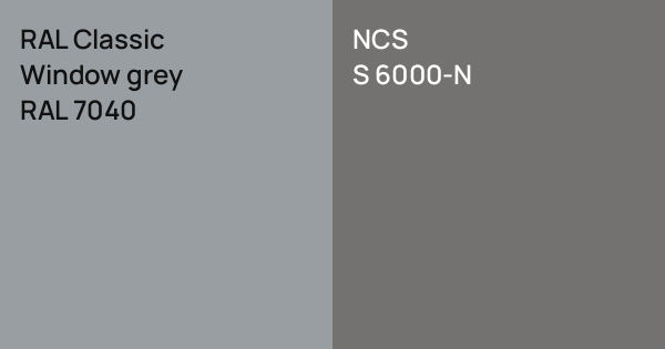 RAL Classic Window grey vs. NCS S 6000-N comparison