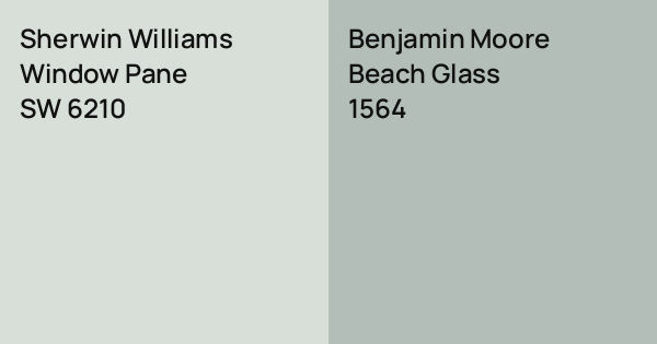 Sherwin Williams Window Pane vs. Benjamin Moore Beach Glass comparison