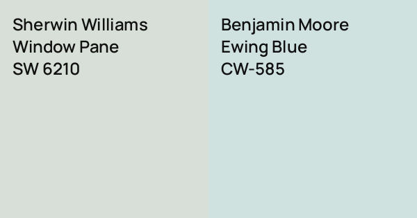 Sherwin Williams Window Pane vs. Benjamin Moore Ewing Blue comparison
