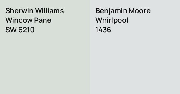 Sherwin Williams Window Pane vs. Benjamin Moore Whirlpool comparison