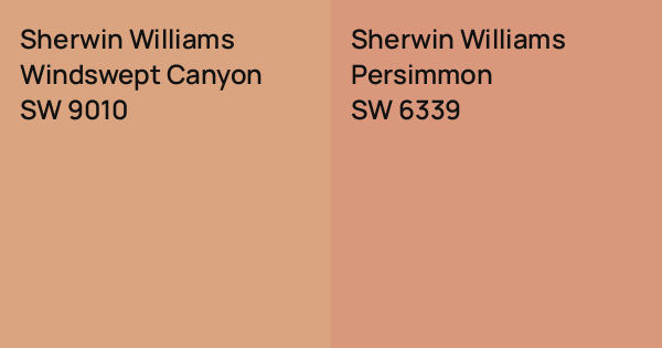 Sherwin Williams Windswept Canyon vs. Sherwin Williams Persimmon comparison