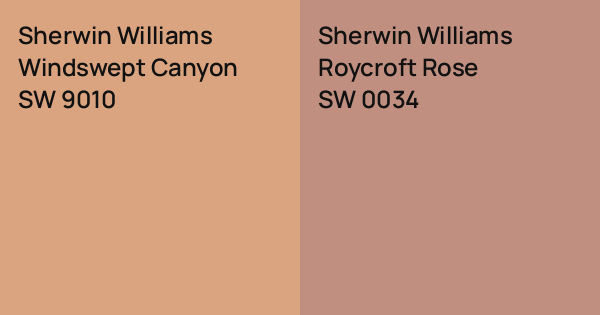 Sherwin Williams Windswept Canyon vs. Sherwin Williams Roycroft Rose ...