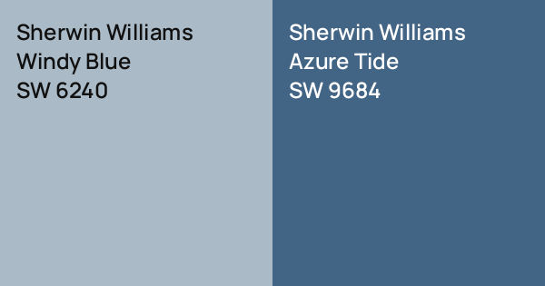 Sherwin Williams Windy Blue vs. Sherwin Williams Azure Tide comparison