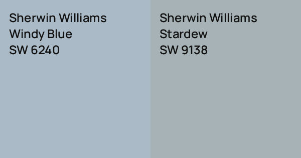 Sherwin Williams Windy Blue vs. Sherwin Williams Stardew comparison