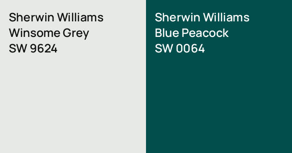 Sherwin Williams Winsome Grey vs. Sherwin Williams Blue Peacock comparison