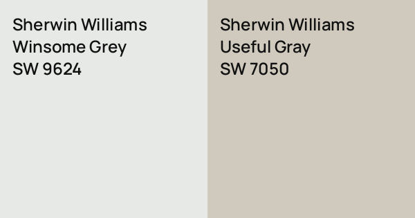 Sherwin Williams Winsome Grey vs. Sherwin Williams Useful Gray comparison