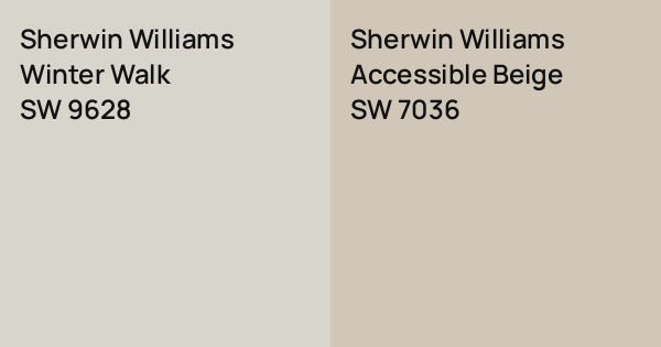 Sherwin Williams Winter Walk vs. Sherwin Williams Accessible Beige ...
