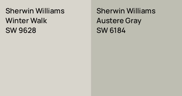 Sherwin Williams Winter Walk vs. Sherwin Williams Austere Gray comparison
