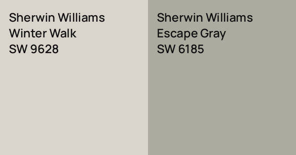 Sherwin Williams Winter Walk vs. Sherwin Williams Escape Gray comparison