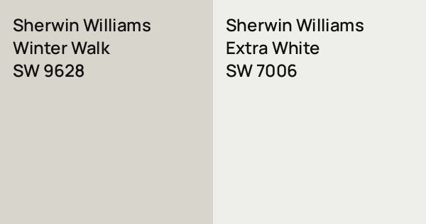 Sherwin Williams Winter Walk vs. Sherwin Williams Extra White comparison